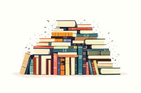Pile Of Books Flat Vector Illustration With White Background Simple
