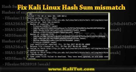 Fix Kali Linux Hash Sum Mismatch Rkalilnx