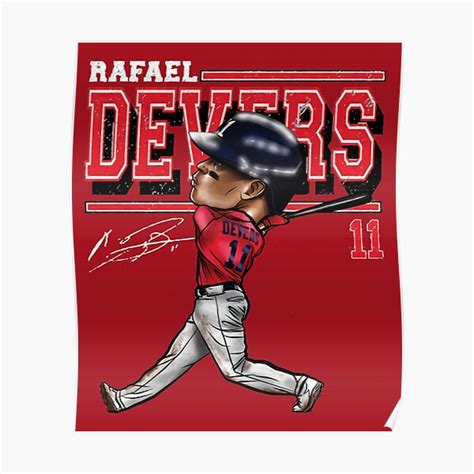 Rafael Devers Cartoon Poster For Sale By Wardwilliam90 Redbubble