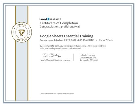 Prafful Agarwal On Linkedin Certificate Of Completion