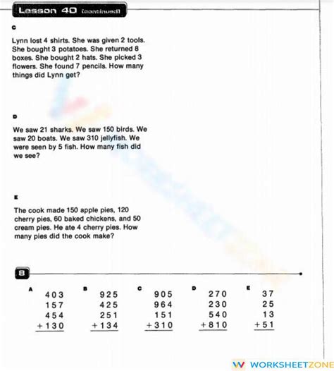 Lesson 40 Pg 3 Worksheet