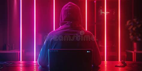 An Adult Online Anonymous Internet Hacker With Invisible Face In Urban