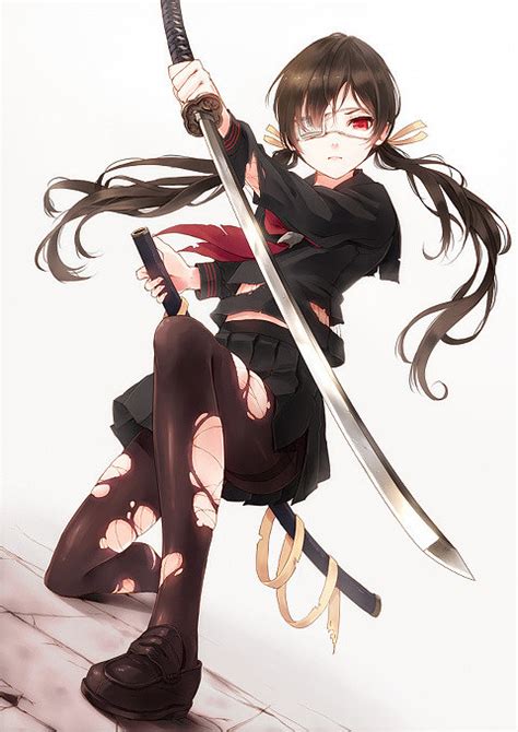 持刀动漫少女二次元武士刀少女 伤感说说吧