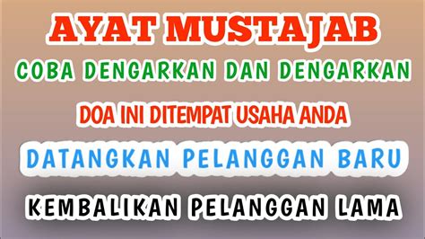 DOA PENGLARIS DAGANGAN MUSTAJAB Doa Penarik Pelanggan Baru