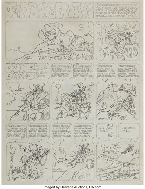 Vaughn Bodé Deadbone Erotica Dune Days Penciled Strip Original Lot