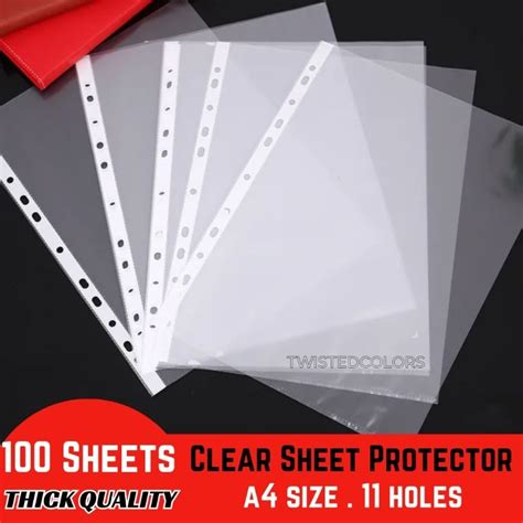 Clear Sheet Protector Loose Leaf Sheet Protector A4 Size 11 Holes 100