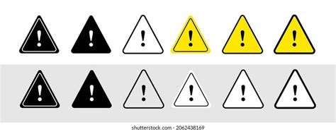 Exclamation Mark Warning Attention Icon Triangular Stock Vector