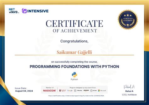 Gajjelli Sai Kumar On Linkedin Nxtwave Ccbp Pythonprogramming
