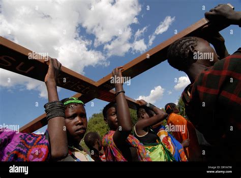 Uganda Karamoja Karimojong A Pastoral Tribe People Celebrate
