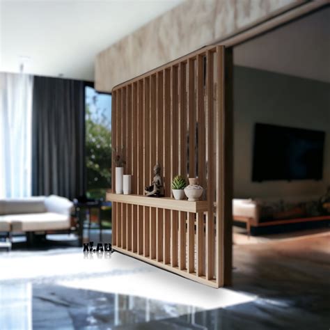 Parete Divisoria Listelli Di Legno Verticali Con Mensola Senza Bucare Il Pavimento E Soffitto