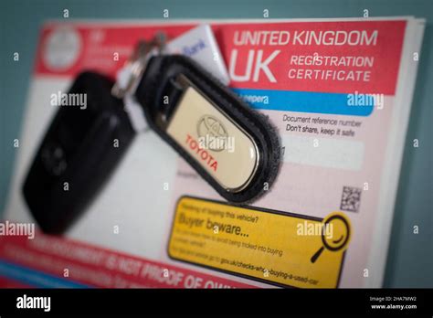 V5c Car Registration Certificate Also Known As Vehicle Log Book With