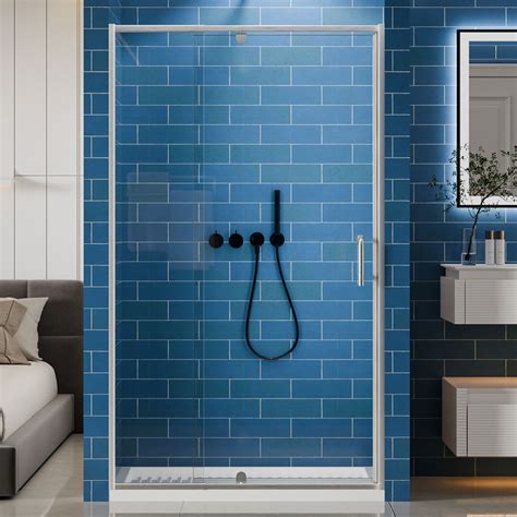 Flexi 38 42x71 Frameless Shower Door In Brushed Nickeltempered Glas
