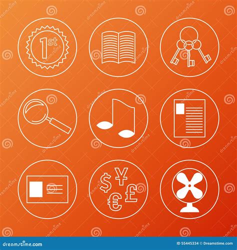 Linear Icons Set Stock Vector Illustration Of Template 55445334