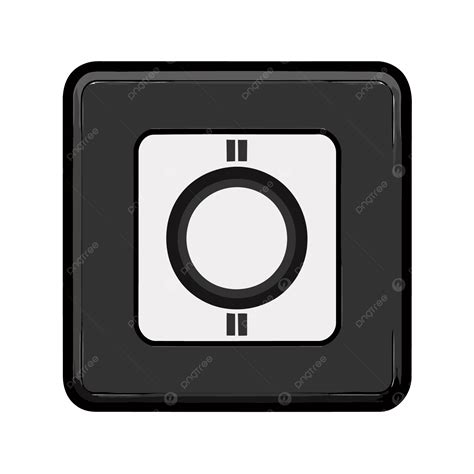 가운데에 원이 있는 흑백 사각형 버튼 벡터 흰색 배경에 동기의 단순한 검은색 아이콘 그림자 없음 작은 프레임 중앙 Png 일러스트 및 벡터 에 대한 무료 다운로드