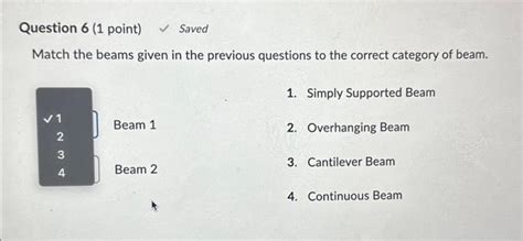 Solved Match The Beams Given In The Previous Questions To Chegg Com