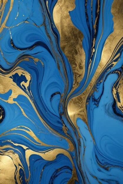 Premium Photo Stone Texture Blue And Gold Colors Create A Luxurious