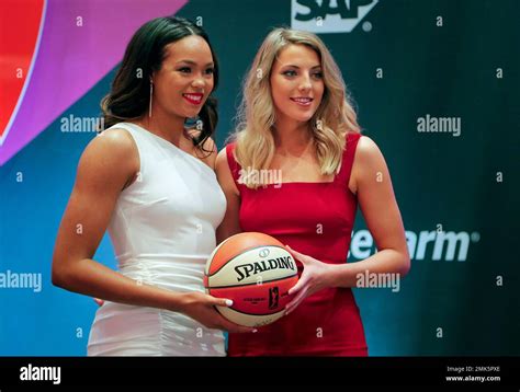 Connecticuts Napheesa Collier Left And Katie Lou Samuelson Pose For A Photo Before The Wnba