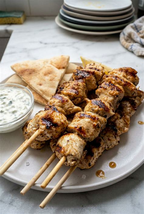 Easy Greek Chicken Souvlaki Recipe With Tzatziki Sauce