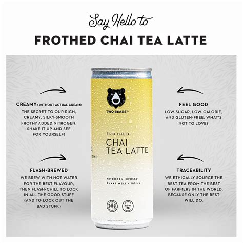 Frothed Chai Tea Latte With Oat Milk Two Bears