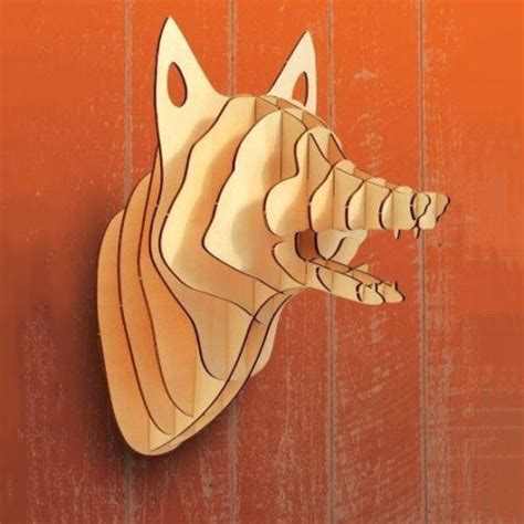 Fox Head 3d Laser Cut Files Svg Dxf Cdr Vector Plans Etsy