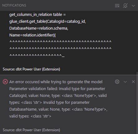 Generate Model Button Not Working When Using Dbt Athena Adapter