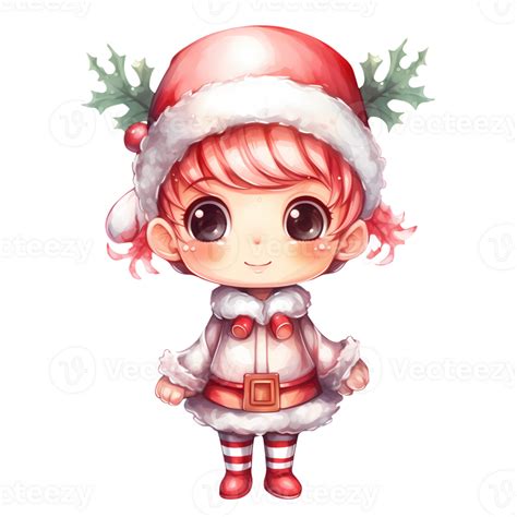 Watercolor Santa Elves Christmas Clipart Illustration Ai Generative