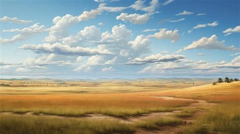 Premium Photo Landscape Prairie Grasslands North Illustration America