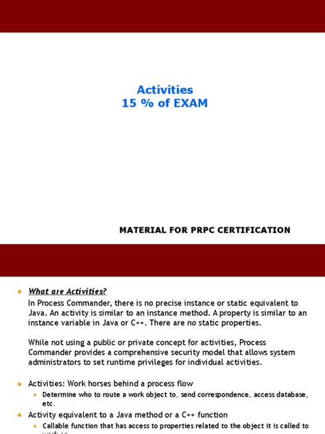 Activities 15 Of Exam Material For Prpc Certification Pdf Method Computer Programming