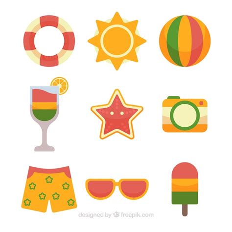 Free Vector Cute Collection Of Summer Elements
