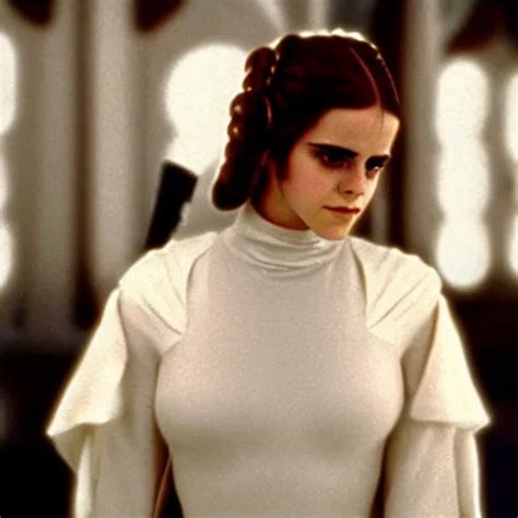 Film Still Of Emma Watson As Princess Leia In Star Stable Diffusion