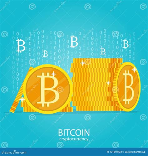 golden coin binary bitcoin cryptocurrency digital money vector stock