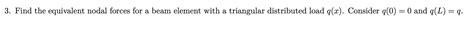 Solved 3 Find The Equivalent Nodal Forces For A Beam