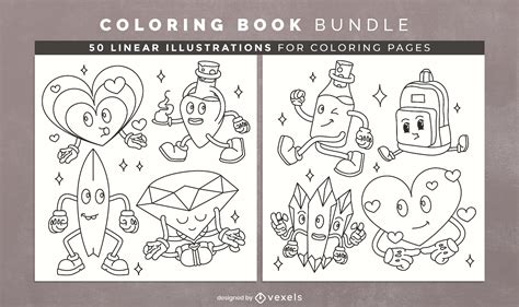 Baixar Vetor De Desenho Retro Das Páginas Do Livro Para Colorir Dos