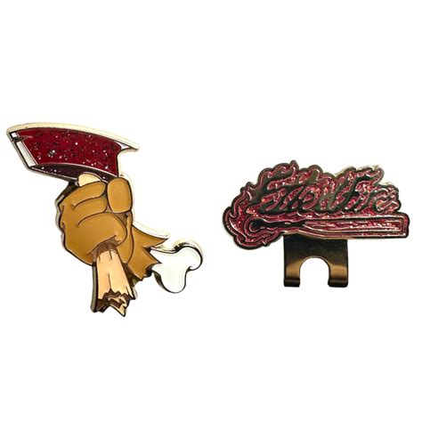 Wine Gold Bundle Bad To The Bone Pin And Matchstick Clip Fitted Fire