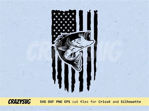 American Flag Fish Svg Vectorency