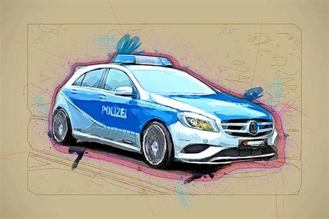 Mercedes Benz A45 Police Car Exterior Brabus B25 Polizei A Class
