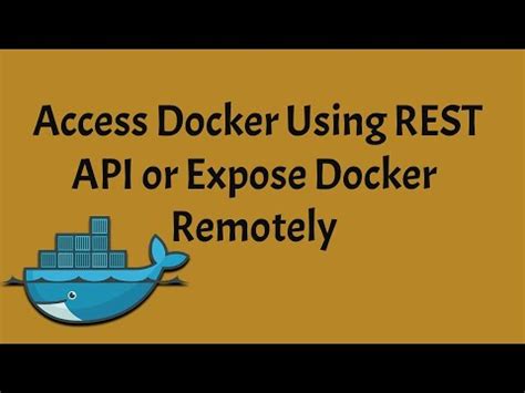 Access Docker Using Rest Api Or Expose Docker Remotely Vichhaiy