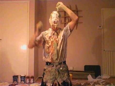 Sexy Drunk Guy Gets Messy With Various Pies