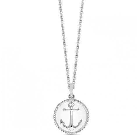 Silver Anchor Necklace Personalised Hersey And Son Silversmiths