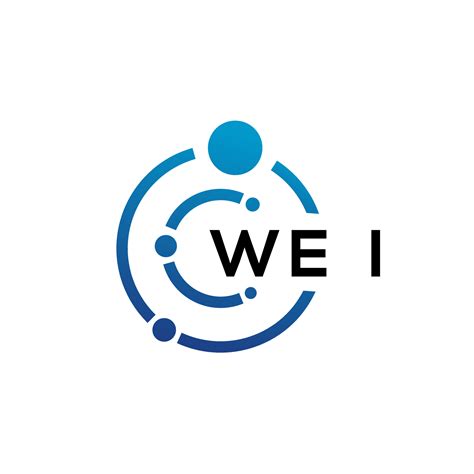 WEI Letter Technology Logo Design On White Background WEI Creative