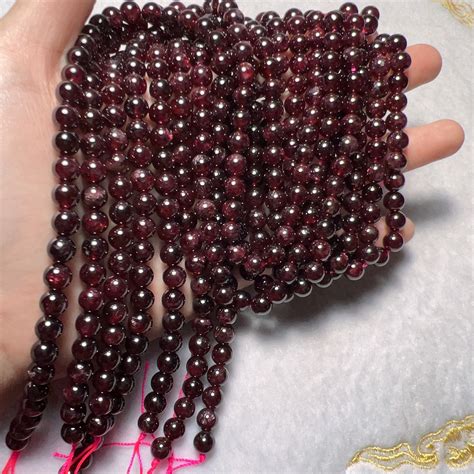 Mm Natural Almandine Red Garnet Round Bead Strands For Diy Jewelry Project Diynotion