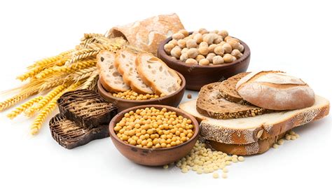 Selection Of Comptex Carbohydrates Sources On White Background