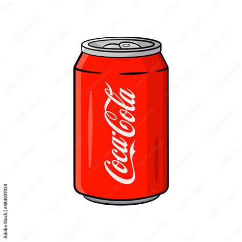 Coca Cola Can Isolated Vector Cartoon Stock Vector Adobe Stock