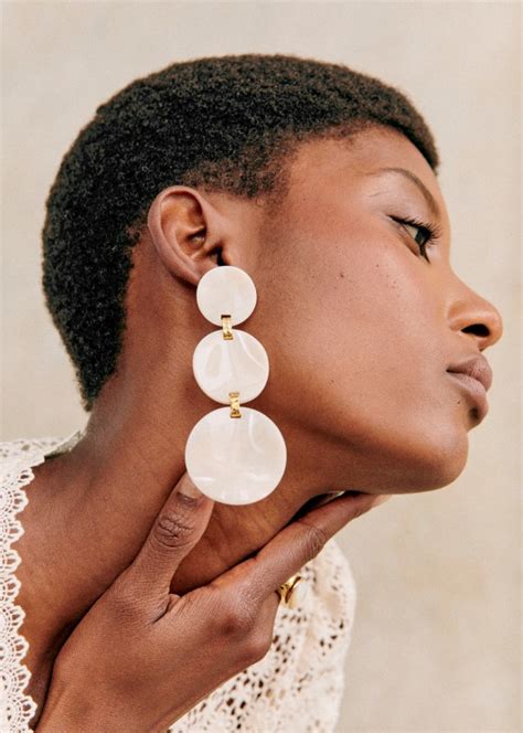 Ernest Earrings Ecru Resin Octobre Éditions