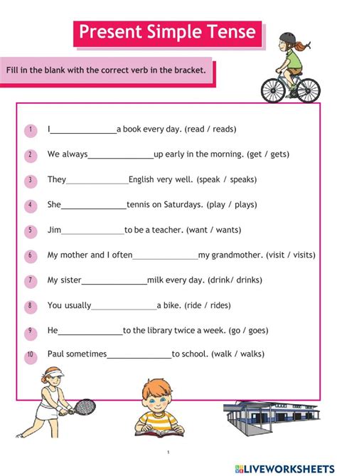 Simple Present Tense Online Exercise For 2 Live Worksheets