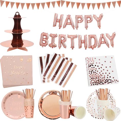 Conjunto De Lou A Descart Vel De Ouro Rosa Prato De Papel E Copo Decora