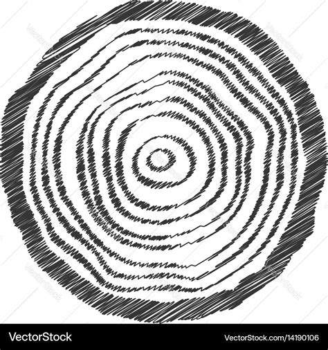 Black Scribble Tree Ring Royalty Free Vector Image