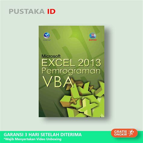 Jual Buku Microsoft Excel 2013 Pemrograman VBA Original Shopee Indonesia