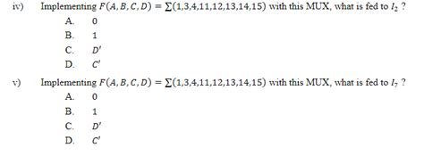 solved iv 1 implementing f a b c d