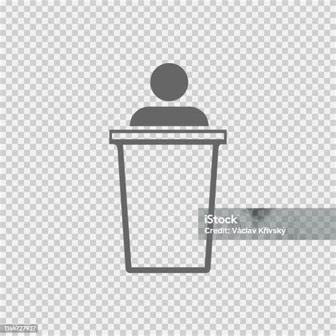 연단에 스피커 벡터 아이콘 Eps 10 음성 기호입니다 투명 한 배경에 간단한 고립 된 그림 개념에 대한 스톡 벡터 아트 및 기타 이미지 Istock